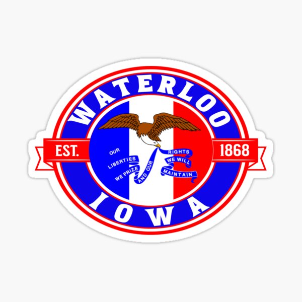 "Waterloo Iowa Seal - Black" Sticker for Sale by FLCdesigns | Redbubble