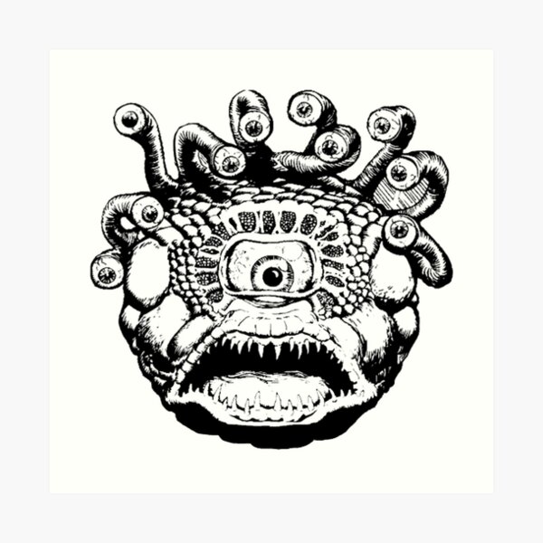 "Old School DND Beholder" Art Print for Sale by GalacticVintage | Redbubble