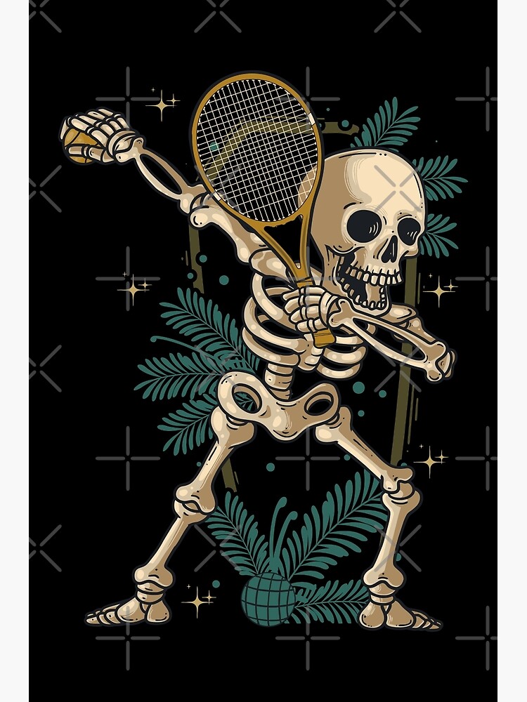 "Tennis Dabbing Skeleton Tennis with Racket Halloween Costume" Poster ...