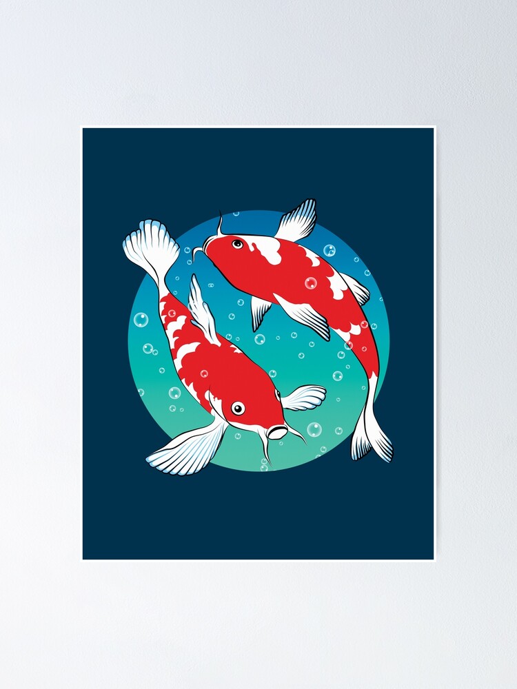 "Japanese Red Koi Fish" Poster for Sale by TMBTM | Redbubble