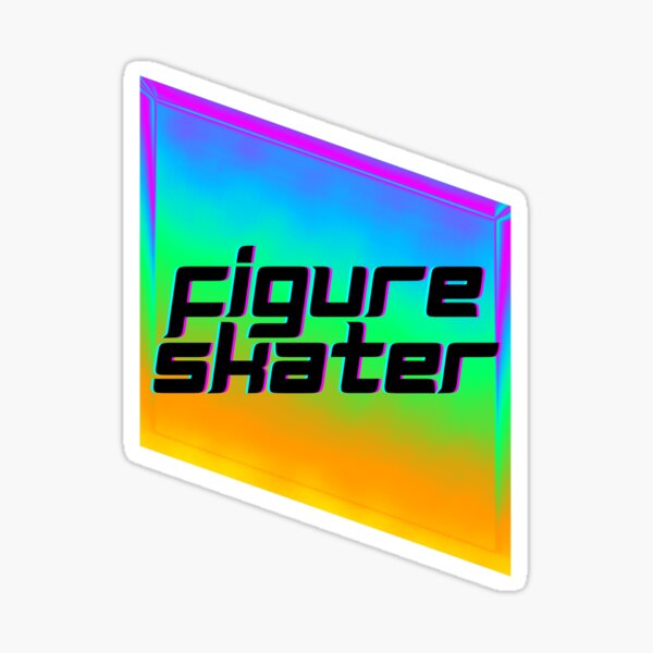 "Rainbow Figure Skating Sticker 80s inspired " Sticker for Sale by ...