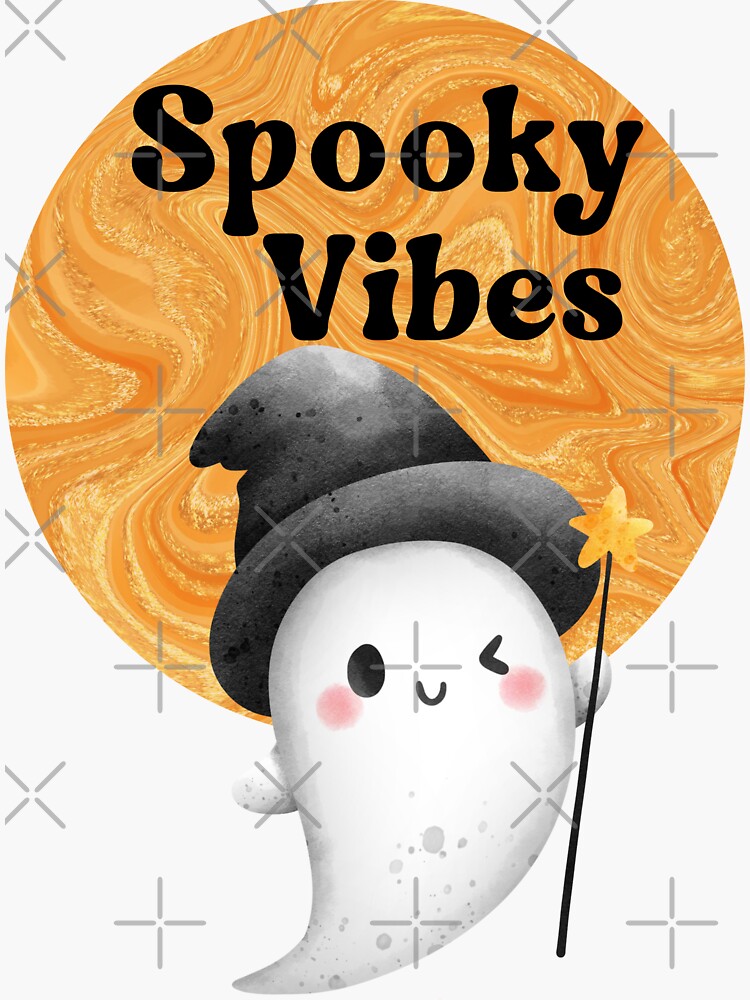 "Spooky Vibes Cute Little Ghost" Sticker for Sale by HappyLifeCreate ...