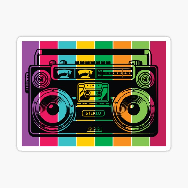 "Boombox - Vintage, Retro, Hip Hop" Sticker for Sale by CosmicAeroplane ...