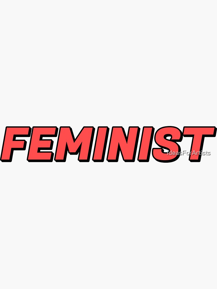 Feminist Red Text Feminism Merch Sticker For Sale By