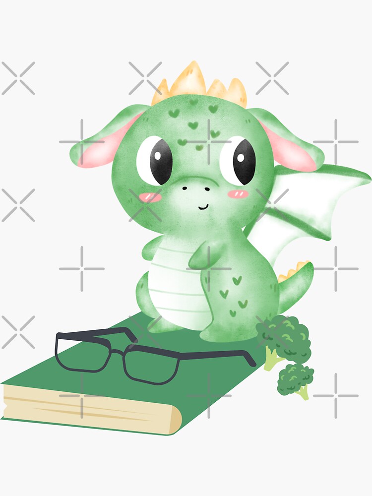 "Brock the Book Dragon" Sticker for Sale by tmdaliggr | Redbubble
