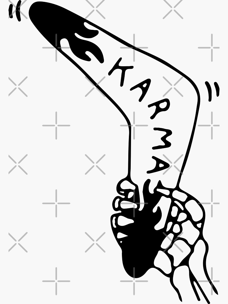 "karma boomerang" Sticker for Sale by artiisa | Redbubble