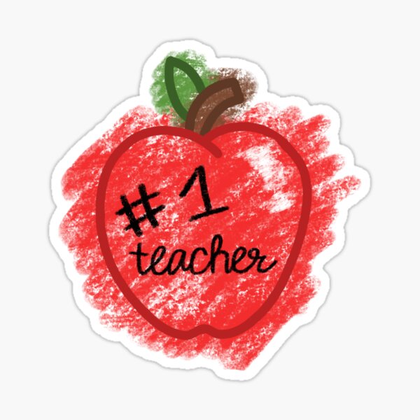 "#1 Teacher Apple" Sticker for Sale by emilyvanhouten- | Redbubble