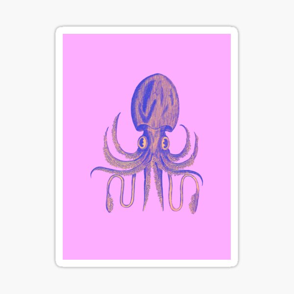"Pink Octopus" Sticker for Sale by oscargml | Redbubble