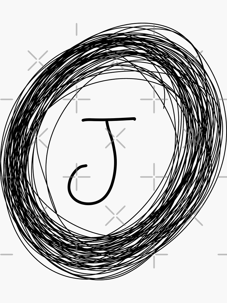 "J circle frame initial monogram" Sticker for Sale by Words-Artist ...