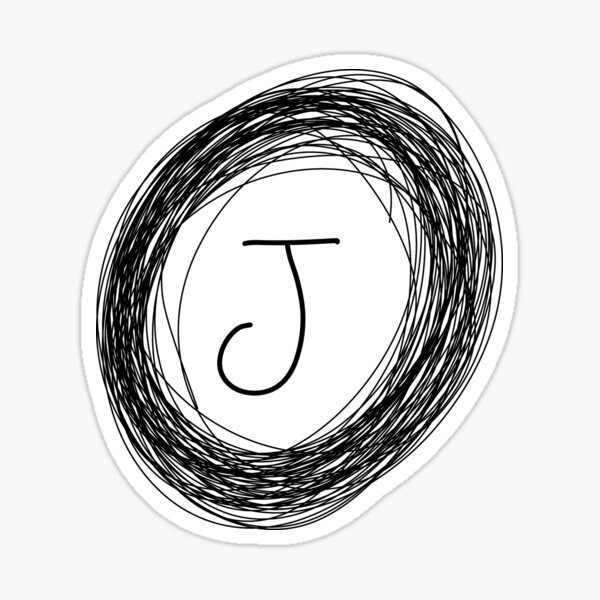 "J circle frame initial monogram" Sticker for Sale by Words-Artist ...
