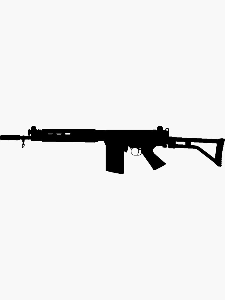 "FAL rifle Silhouette" Sticker for Sale by rowedave76 | Redbubble