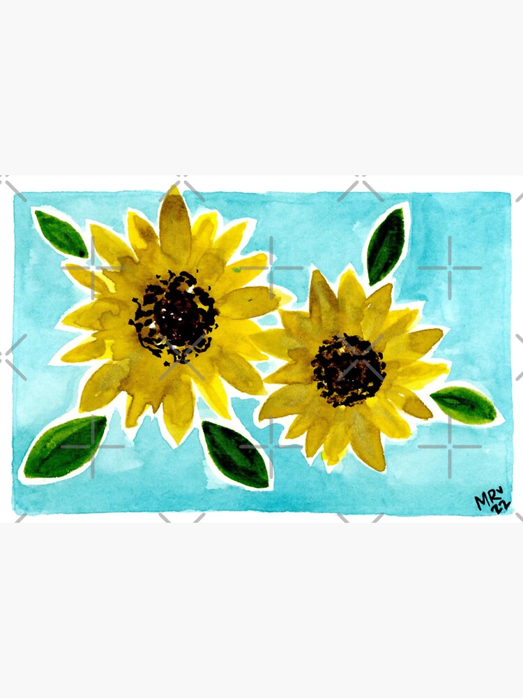 "Watercolor sunflowers" Sticker for Sale by MinuitRoux | Redbubble