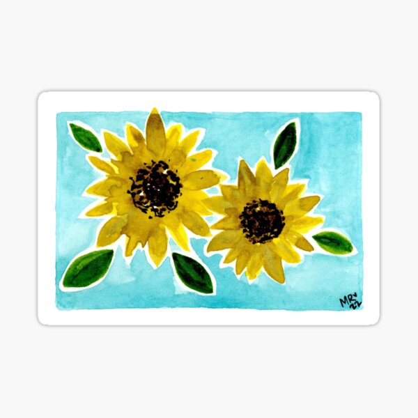 "Watercolor sunflowers" Sticker for Sale by MinuitRoux | Redbubble