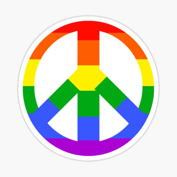 "Rainbow peace sign" Sticker for Sale by RACHELDF | Redbubble