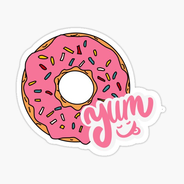 "Yum donut " Sticker for Sale by Dinablal | Redbubble