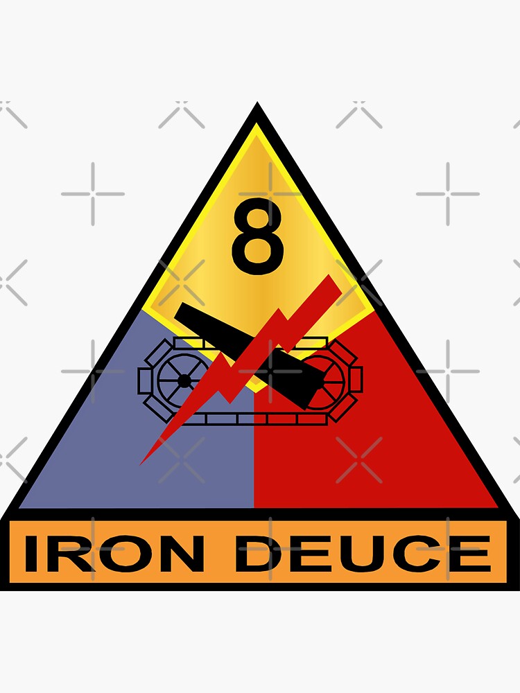 "Army - 8th Armored Division - Iron Deuce wo Txt" Sticker for Sale by ...