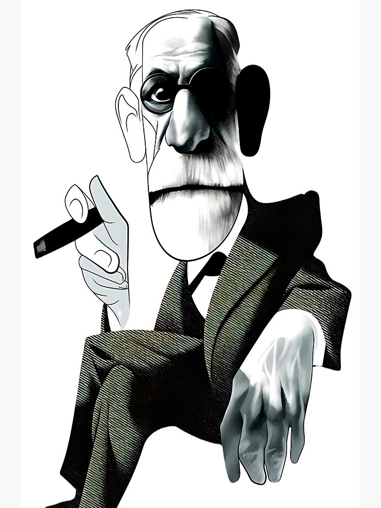 "sigmund freud cartoon parody funny meme" Photographic Print for Sale ...