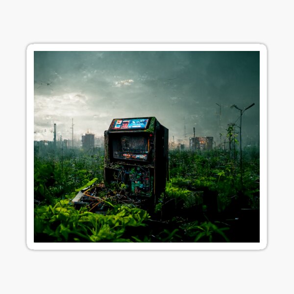 "Abandoned arcade" Sticker for Sale by bionic-flood | Redbubble