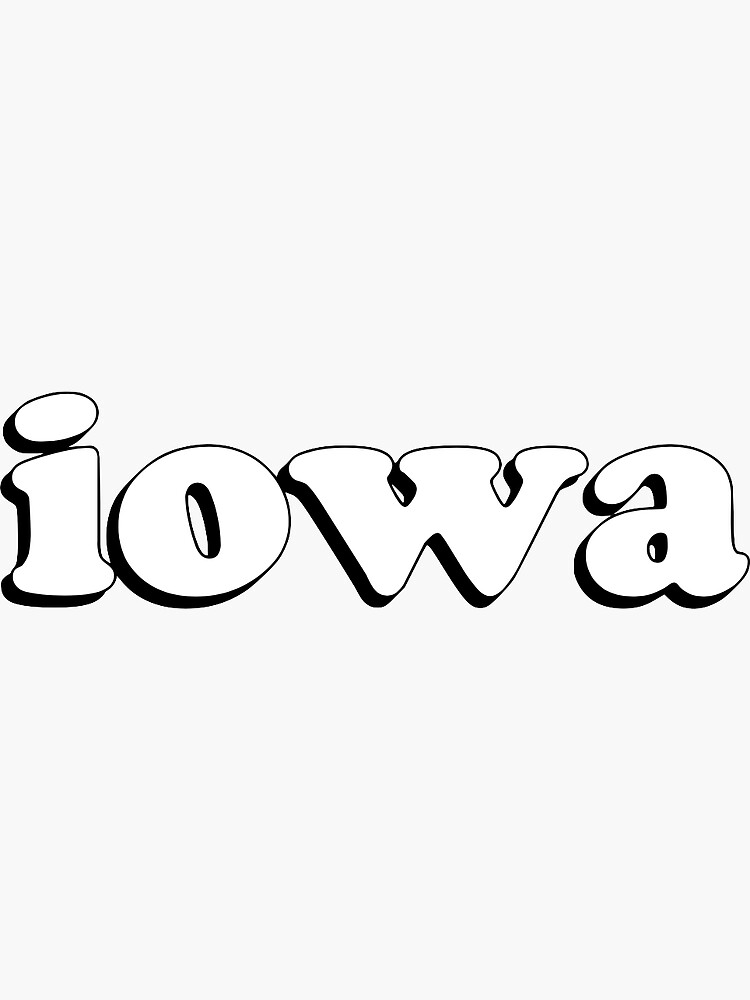 "iowa Text" Sticker for Sale by FanZoo | Redbubble