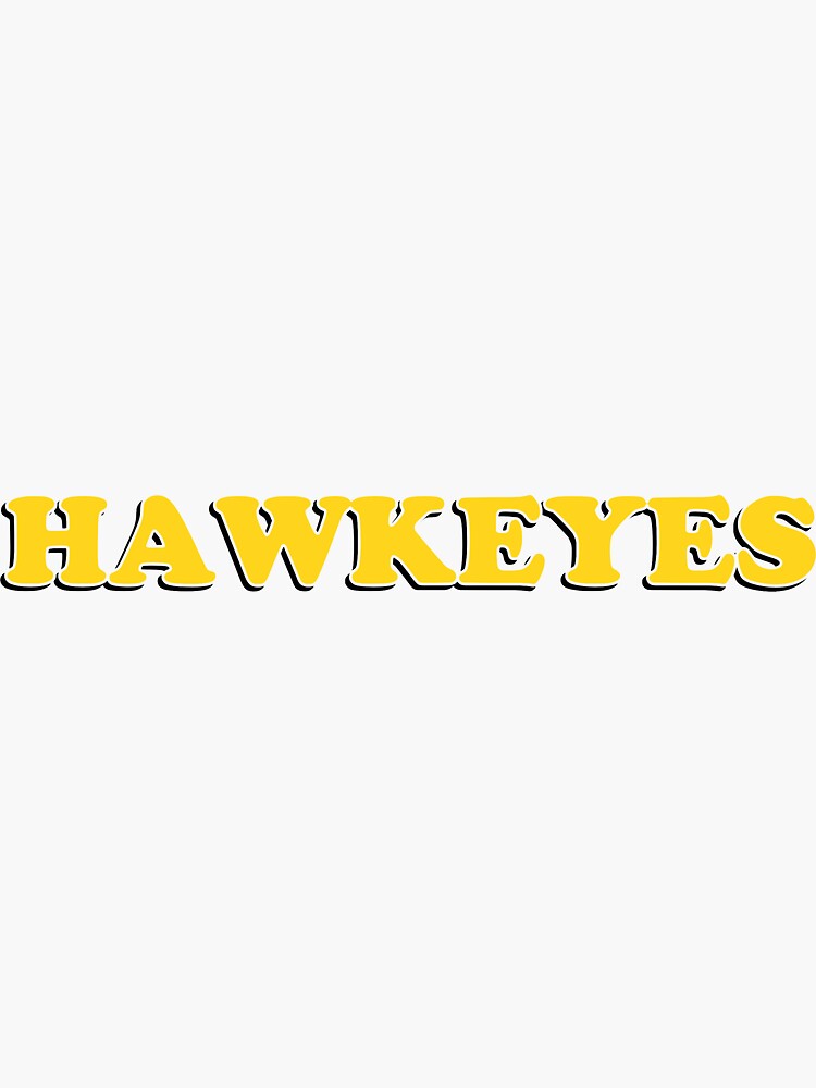 "HAWKEYES Text" Sticker for Sale by FanZoo | Redbubble