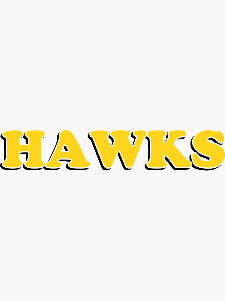 "HAWKS Text" Sticker for Sale by FanZoo | Redbubble