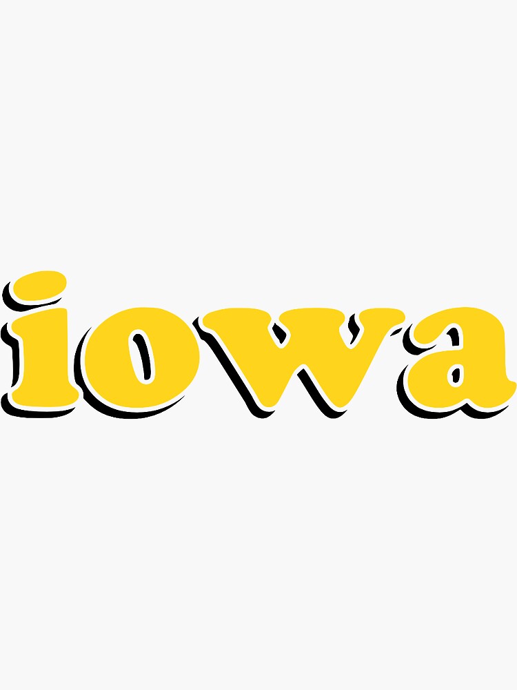 "iowa Text" Sticker for Sale by FanZoo | Redbubble