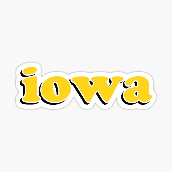 "iowa Text" Sticker for Sale by FanZoo | Redbubble