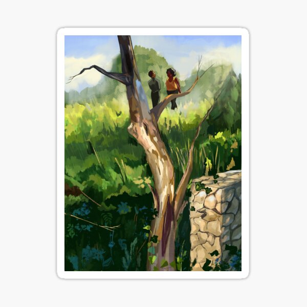 "Illustration of Pimento tree and Neighbors talking " Sticker for Sale ...