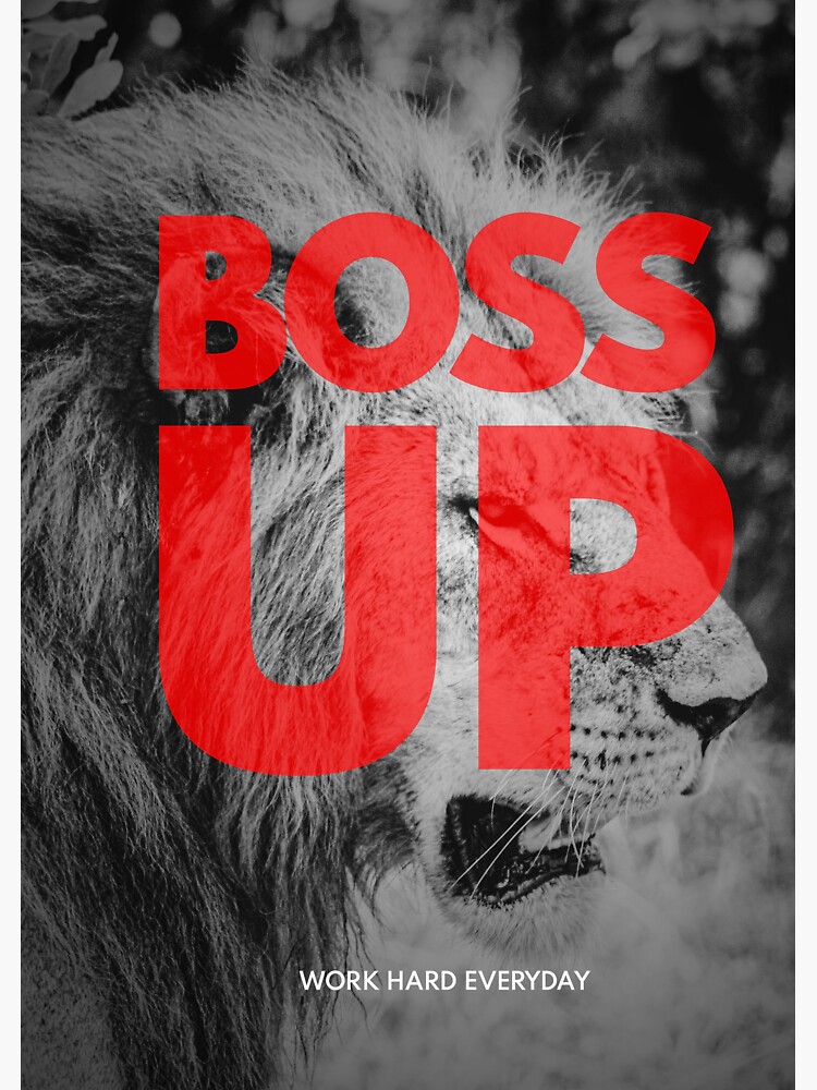 "Boss Up Motivational Poster" Sticker for Sale by PartyArtyDesign ...