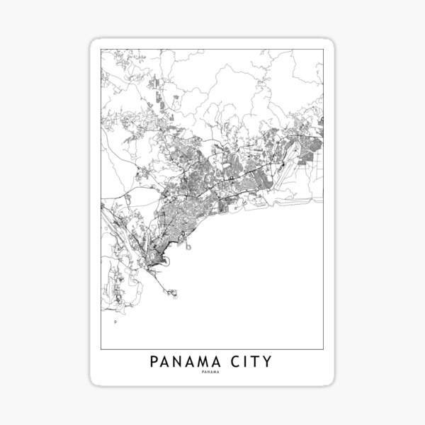 "Panama City White Map" Sticker for Sale by multiplicitymap | Redbubble