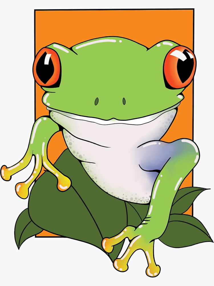 "chilling frog" Sticker for Sale by BabaRue | Redbubble