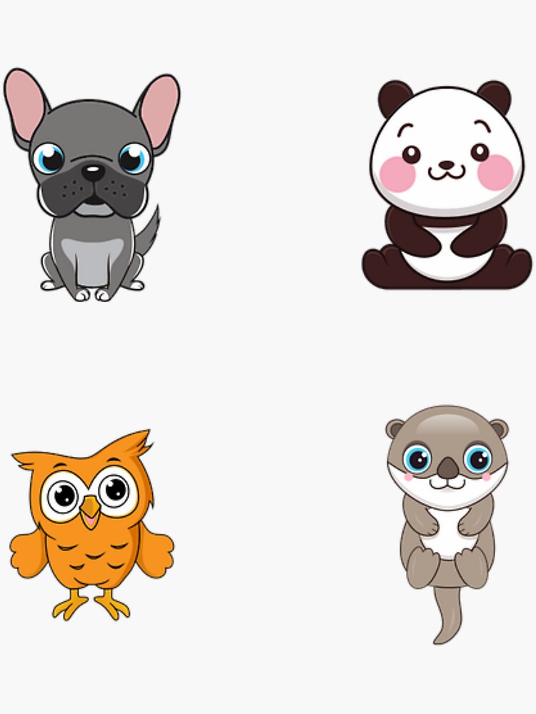 "Cute animals pack" Sticker for Sale by iCutey | Redbubble
