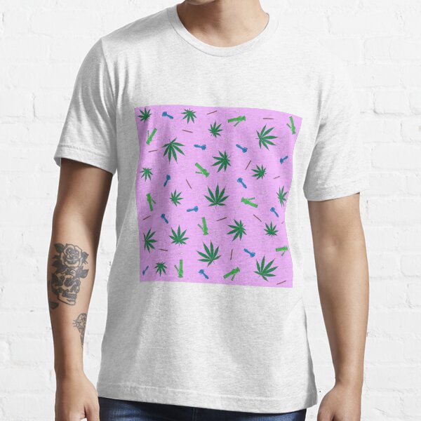 "Weed, Bongs, Pipes, Joints, & Blunts Pattern" T-shirt by lmdyp | Redbubble