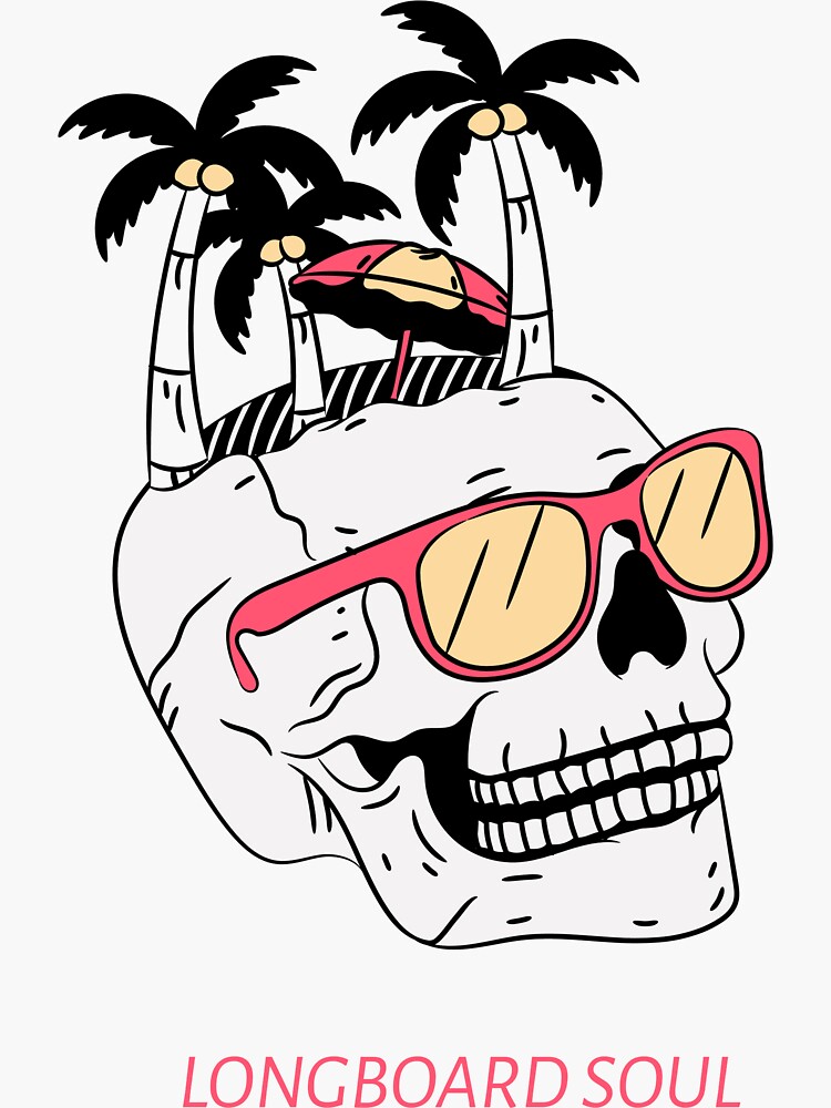 "Longboard Surf Soul" Sticker for Sale by LongboardTees | Redbubble