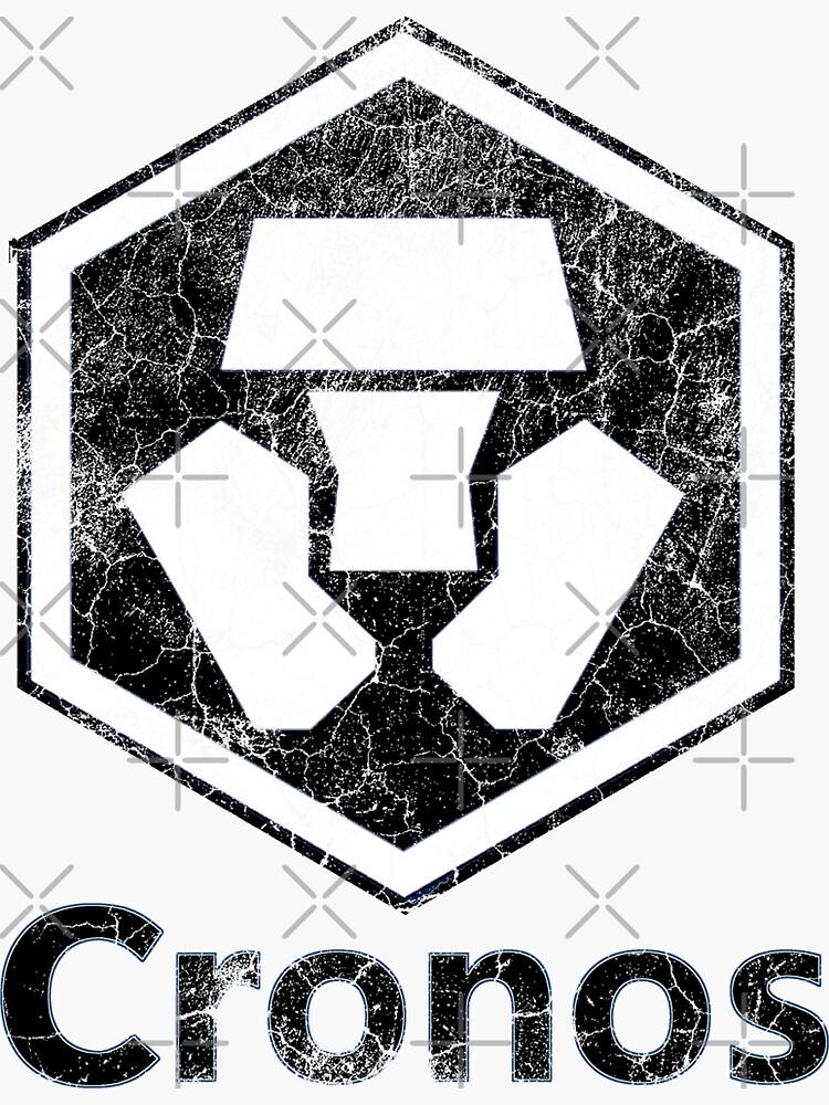 "Vintage Cronos CRO Distressed Crypto Logo" Sticker for Sale by odyssus ...