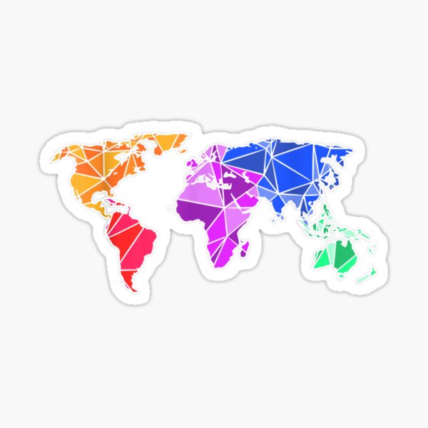 "World Map" Sticker for Sale by NaomiTankersly | Redbubble