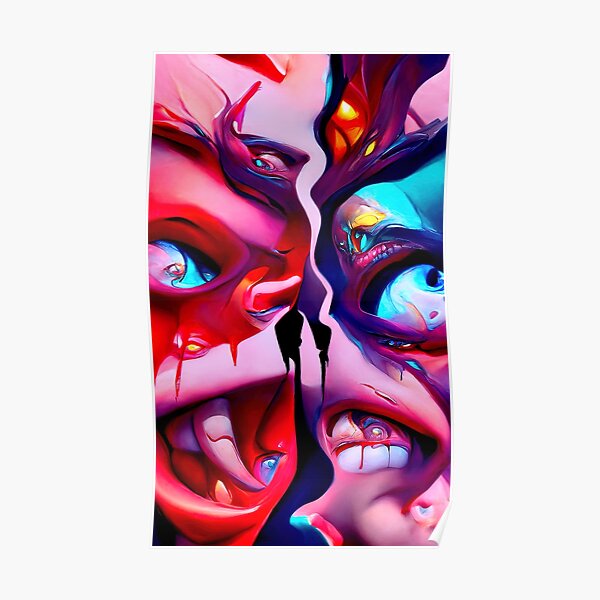 "Split Personality" Poster by ai-picasso | Redbubble
