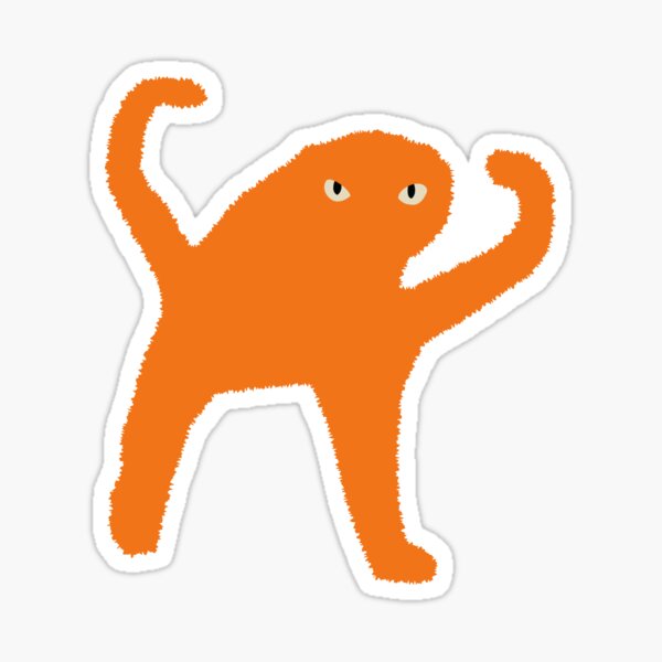 "Orange funky man - meme cat" Sticker for Sale by Rzera- | Redbubble