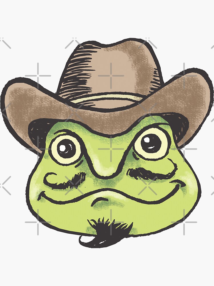 "Frog Cowboy with a Mustache" Sticker for Sale by Elison-Dad | Redbubble