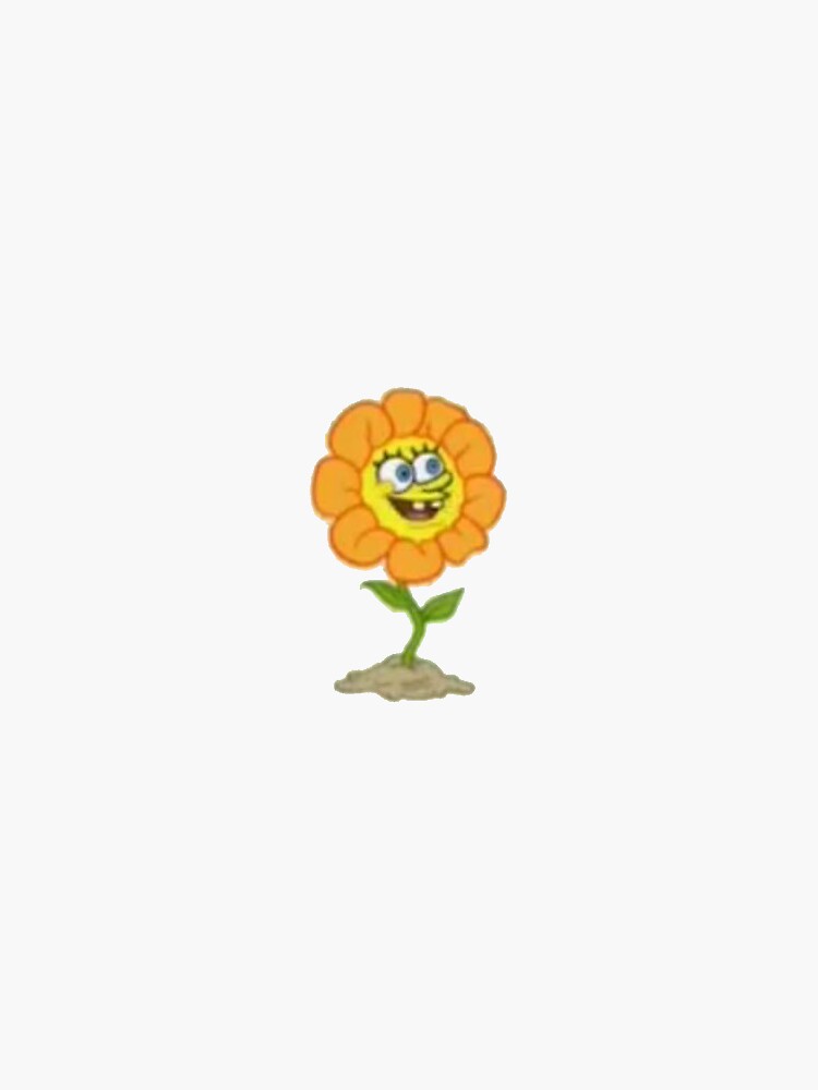 "SpongeBob as a flower " Sticker for Sale by Ilanaweinberg | Redbubble