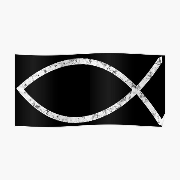 Póster «Jesús Pez Ichthy Ichthus Emblema Símbolo De La Fe Cristiana» de ...