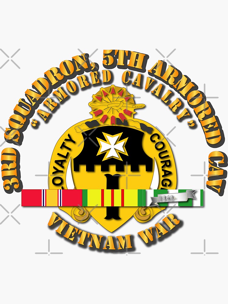 "Army - 3rd Squadron, 5th Armored Cav w SVC" Sticker for Sale by ...