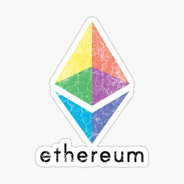 "Vintage Ethereum ETH Crypto Rainbow Logo" Sticker for Sale by odyssus ...
