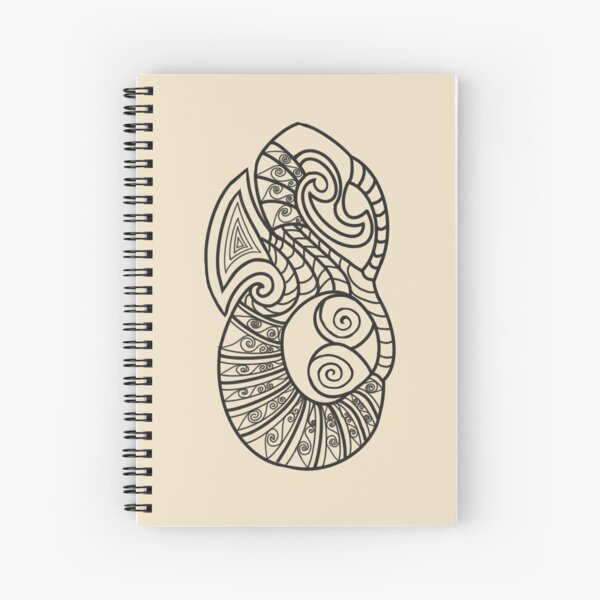 "Maori Taniwha - line drawing" Spiral Notebook for Sale by EurekaRoad ...