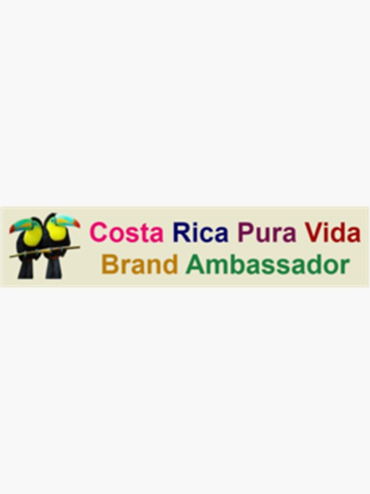 "Costa Rica Pura Vida Brand Ambassador w Toucans! Active " Sticker for ...