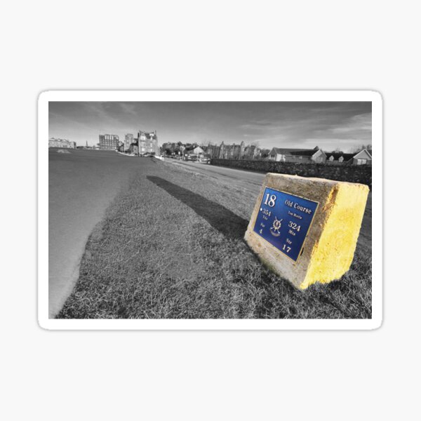 "St Andrews, the 18th tee " Sticker for Sale by GolfTravelPrint | Redbubble
