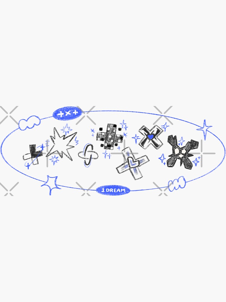 "txt logos " Sticker for Sale by hugbeom | Redbubble