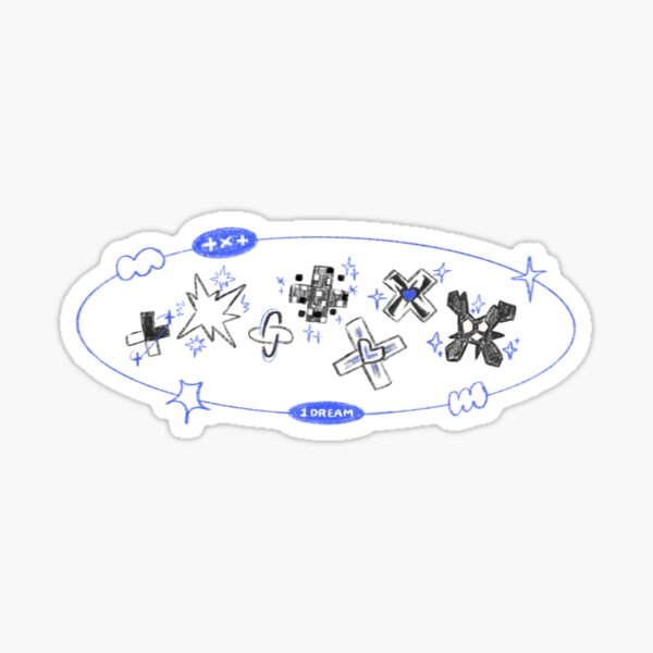 "txt logos " Sticker for Sale by hugbeom | Redbubble