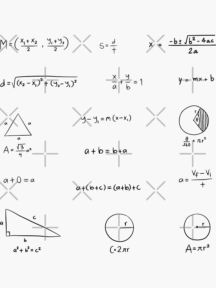 "Math equations and formula super pack" Sticker for Sale by CherieTree ...