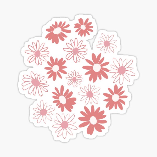 "Pink & White Daisies" Sticker for Sale by StudioPosies | Redbubble